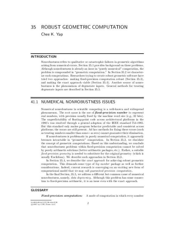 (PDF) Robust Geometric Computation