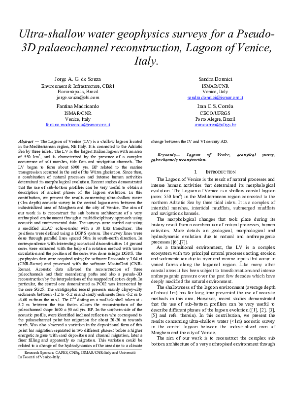 (PDF) Ultra-shallow water geophysics surveys for a Pseudo-3D ...