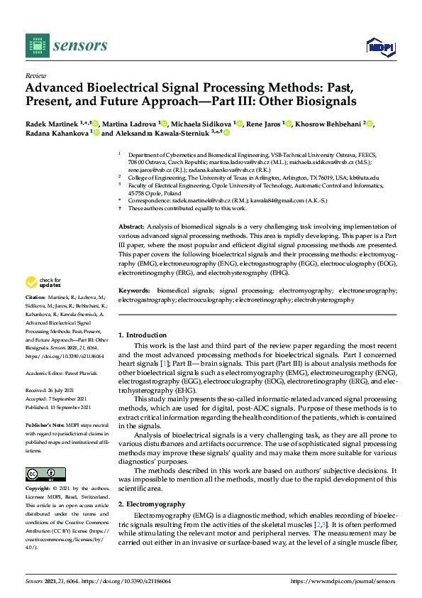 (PDF) Advanced Bioelectrical Signal Processing Methods: Past, Present ...