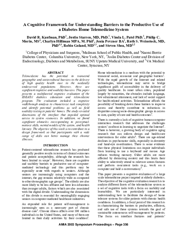 (PDF) A cognitive framework for understanding barriers to the ...