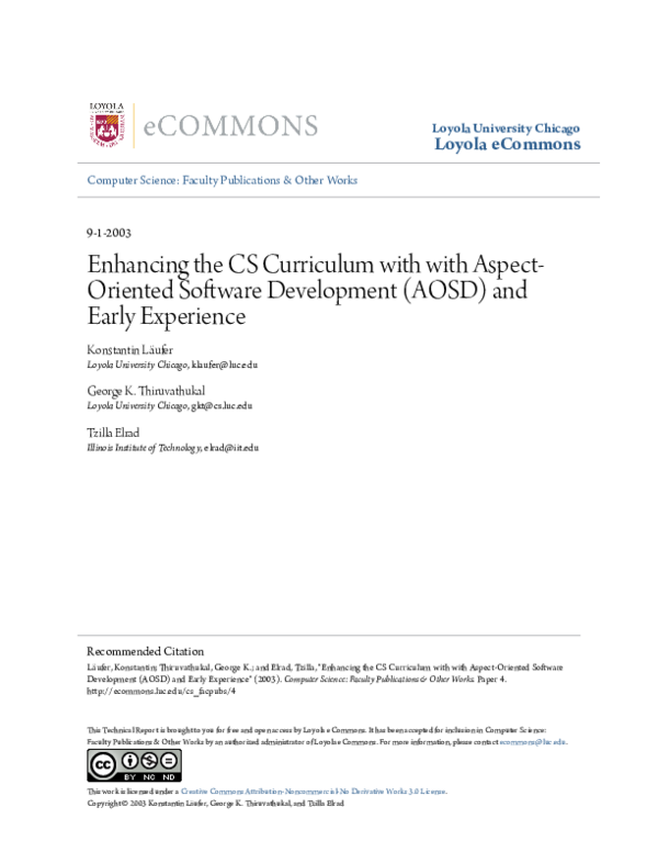 (PDF) Enhancing the CS Curriculum with with Aspect-Oriented Software ...