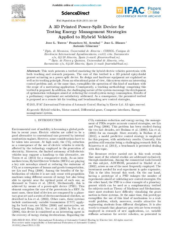 (PDF) A 3D Printed Power-Split Device for Testing Energy Management ...