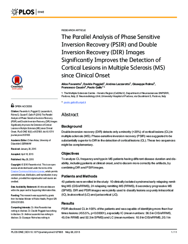 (PDF) The Parallel Analysis of Phase Sensitive Inversion Recovery (PSIR ...