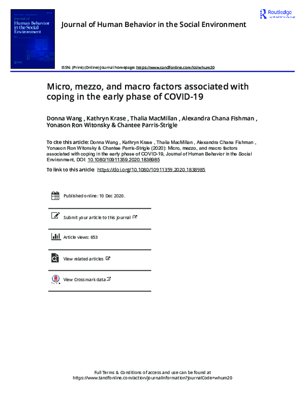 (PDF) Micro, mezzo, and macro factors associated with coping in the ...