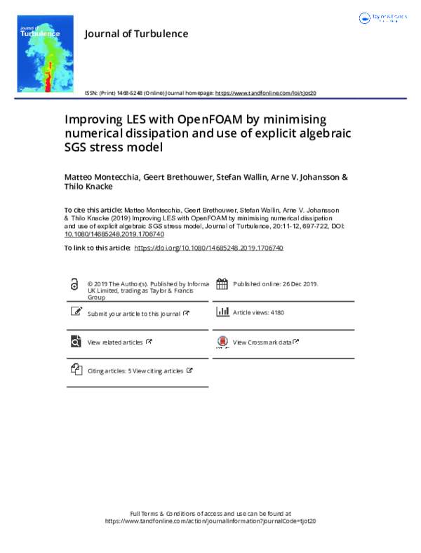 (PDF) Improving LES with OpenFOAM by minimising numerical dissipation ...