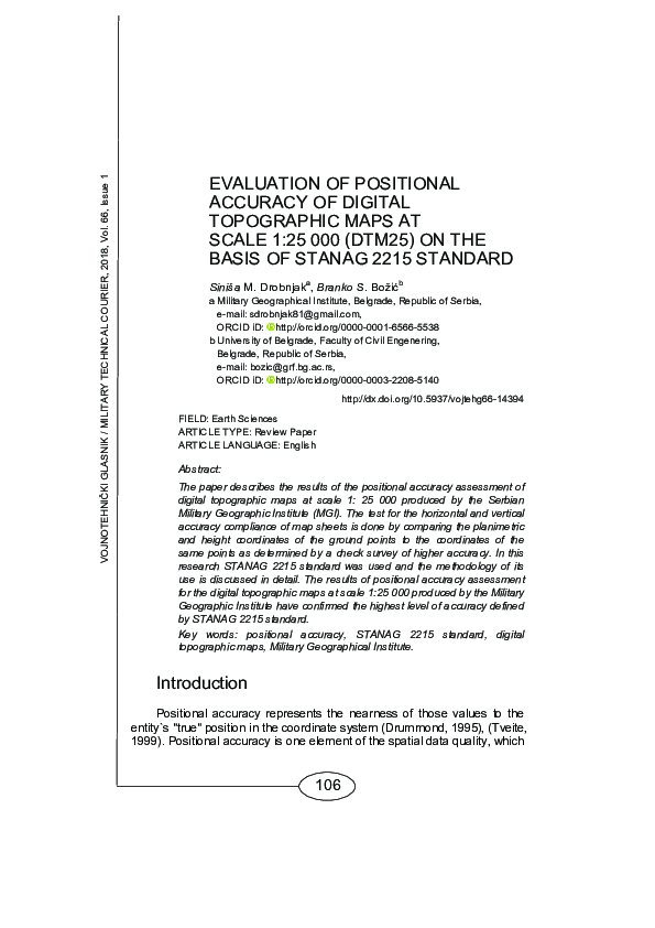 (PDF) Evaluation of positional accuracy of digital topographic maps at ...