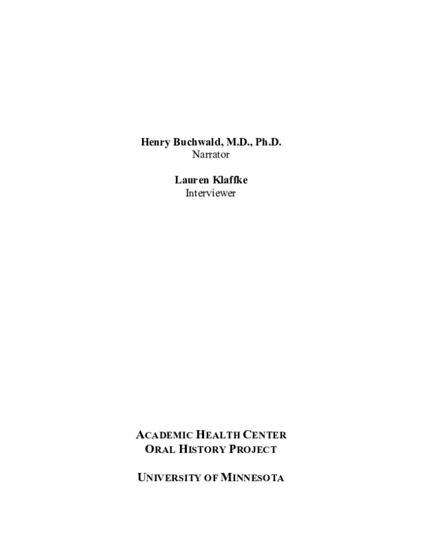 (PDF) Interview with Henry Buchwald