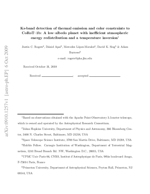 (PDF) ERRATUM: “ Ks -BAND DETECTION OF THERMAL EMISSION AND COLOR ...