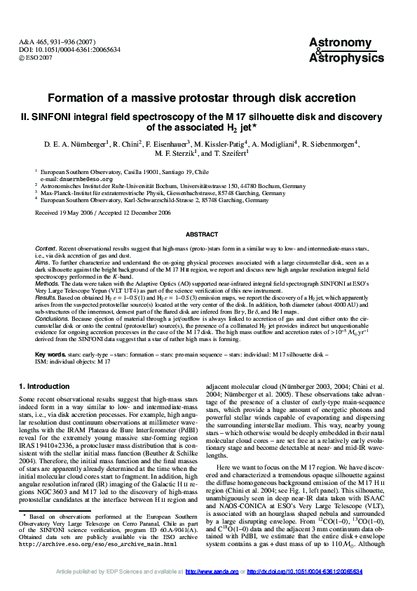 (PDF) Formation of a massive protostar through disk accretion