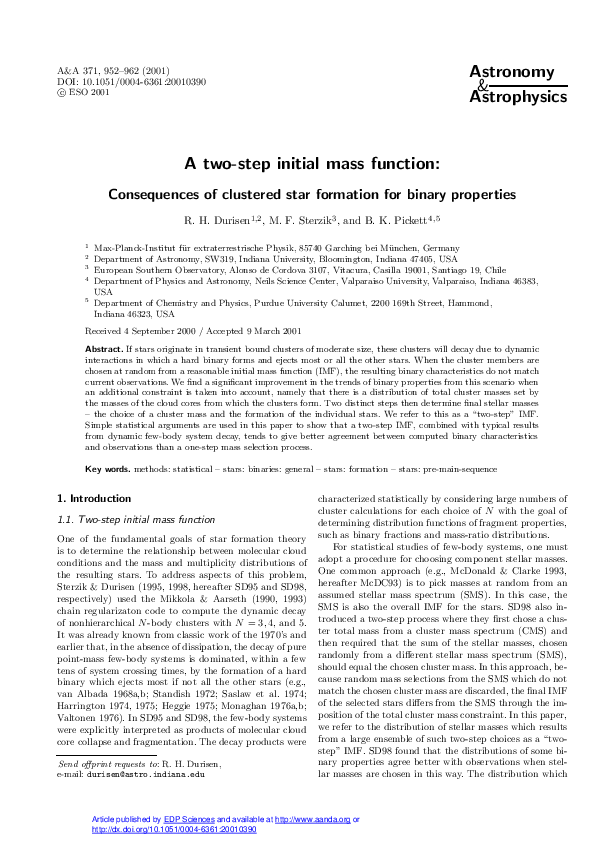 (PDF) A two-step initial mass function