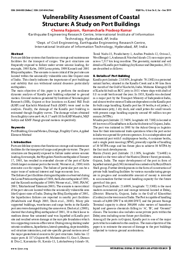 (PDF) Vulnerability Assessment of Coastal Structure: A Case Study on ... (PDF) Vulnerability Assessment of Coastal Structure: A Case Study on ...