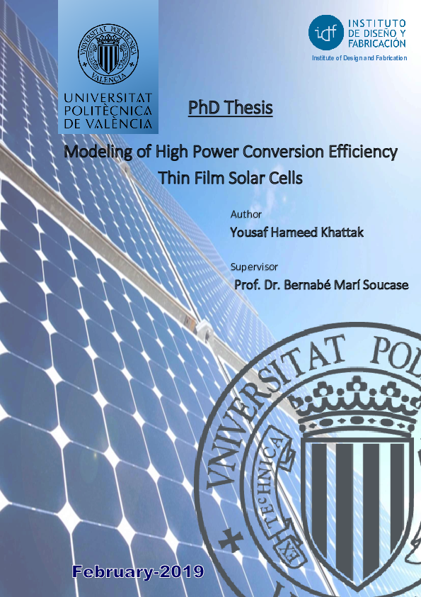 (PDF) Modeling of High Power Conversion Efficiency Thin Film Solar Cells