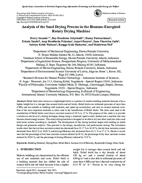 (PDF) Analysis of the Sand Drying Process in the Biomass-Energized ...