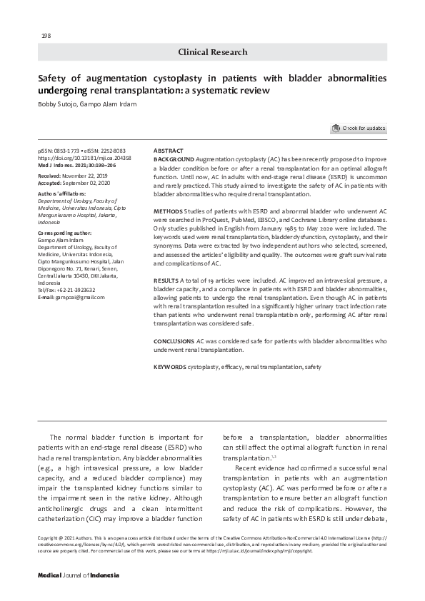 (PDF) Safety of augmentation cystoplasty in patients with bladder ...