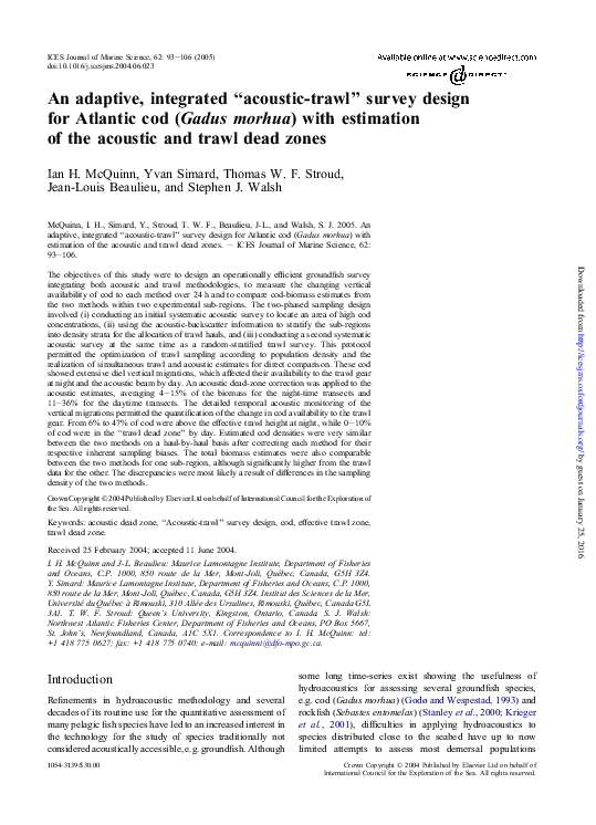 (PDF) An adaptive, integrated acoustic-trawl survey design for Atlantic ...