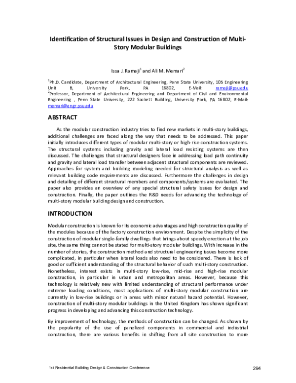 (PDF) Identification of structural issues in design and construction of ...