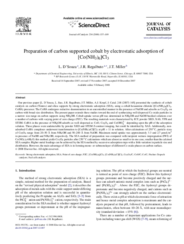 (PDF) Preparation of carbon supported cobalt by electrostatic ...