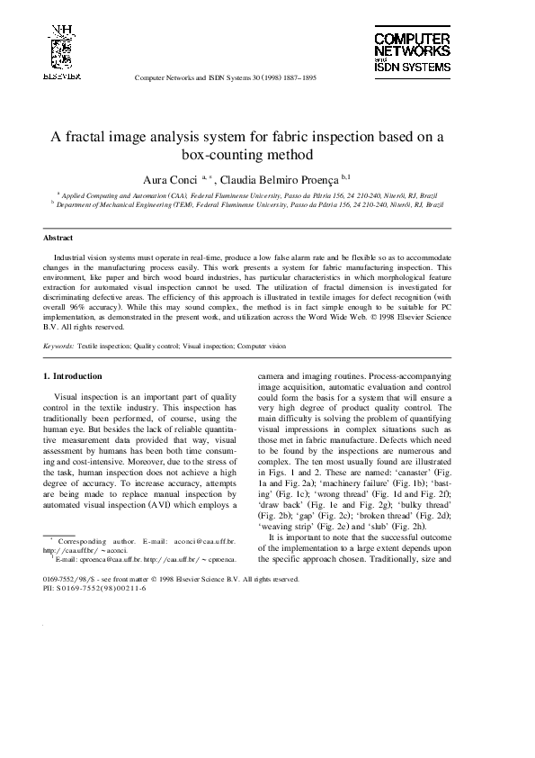 (PDF) A fractal image analysis system for fabric inspection based on a box-counting method