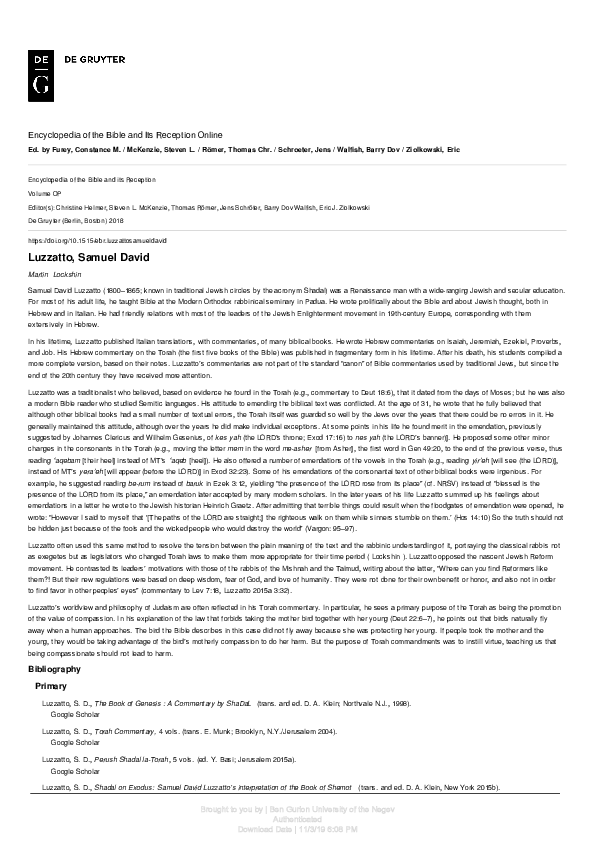 (PDF) Luzzatto, Samuel David