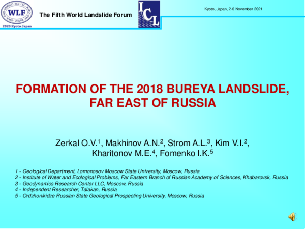 (PDF) Formation of the 2018 Bureya Landslide, Far East of Russia | Igor ...