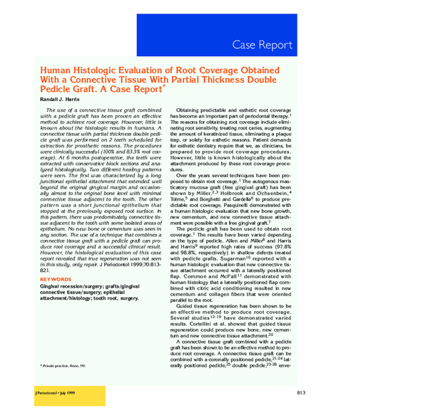 (PDF) Human Histologic Evaluation of Root Coverage Obtained With a ...