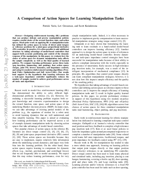 (PDF) A Comparison of Action Spaces for Learning Manipulation Tasks | Patrick Varin - Academia.edu