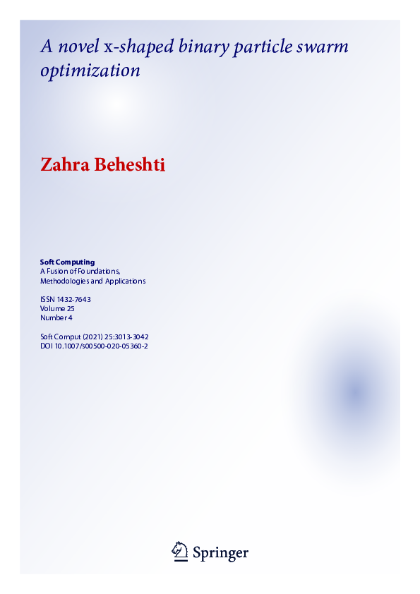 (PDF) A novel x-shaped binary particle swarm optimization