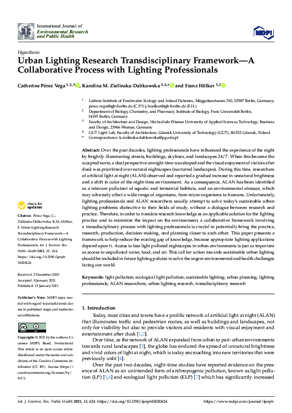 (PDF) Urban Lighting Research Transdisciplinary Framework—A ...