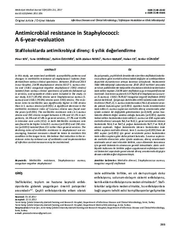 (PDF) Antimicrobial Resistance in Staphylococci: Over a 6-year period ...