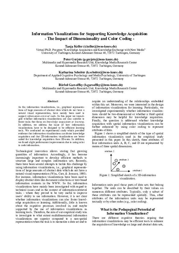 (PDF) Information visualizations for supporting knowledge acquisition: The impact of ...