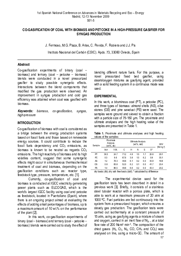 (PDF) Co-Gasification of Coal with Biomass and Petcoke in a High ...