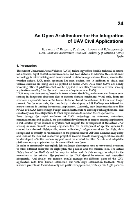 (PDF) An Open Architecture for the Integration of UAV Civil Applications