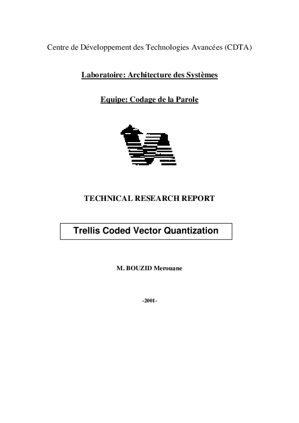 Pdf Trellis Coded Vector Quantization Merouane Bouzid