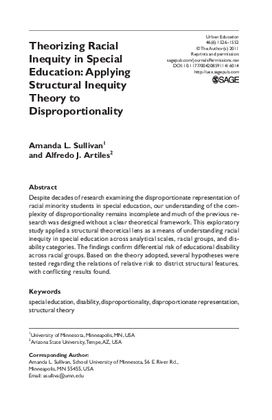 (PDF) Theorizing Racial Inequity in Special Education