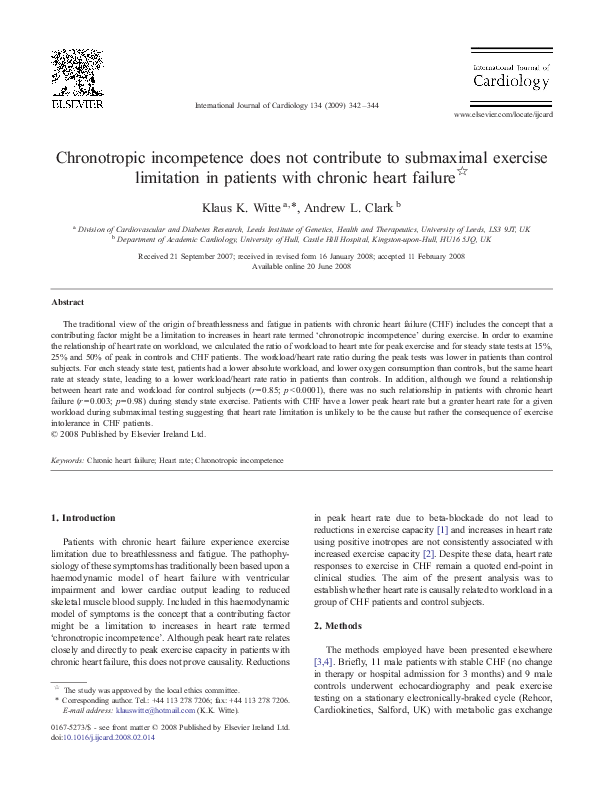 (PDF) Chronotropic incompetence does not contribute to submaximal ...