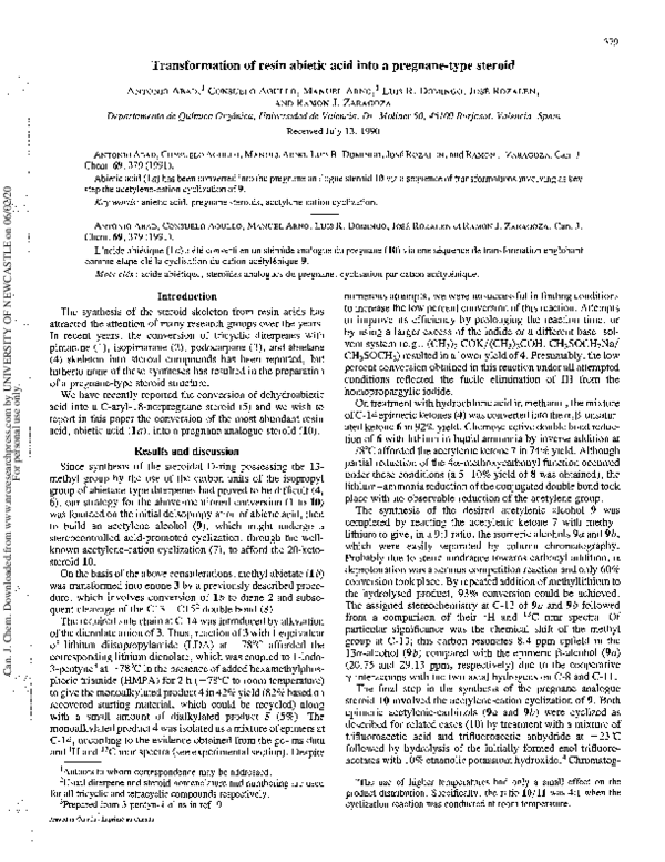 (PDF) Transformation of resin abietic acid into a pregnane-type steroid ...
