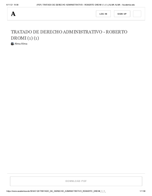 (PDF) (PDF) TRATADO DE DERECHO ADMINISTRATIVO ROBERTO DROMI (1) (1 ...