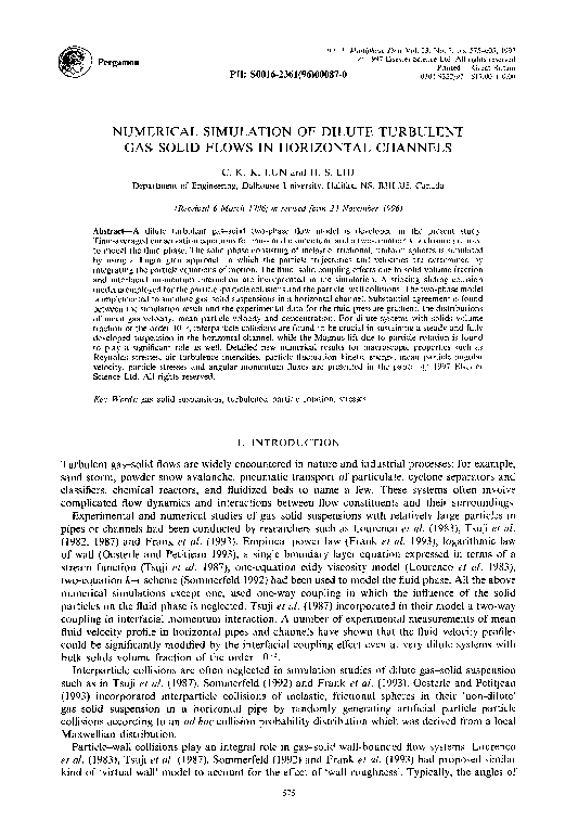 (PDF) Modeling Gas-Solid Flows in Horizontal Channels