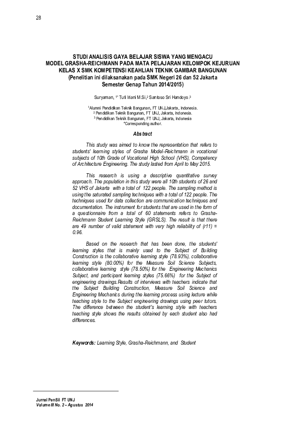 (PDF) Studi Analisis Gaya Belajar Siswa Yang Mengacu Model Grasha ...