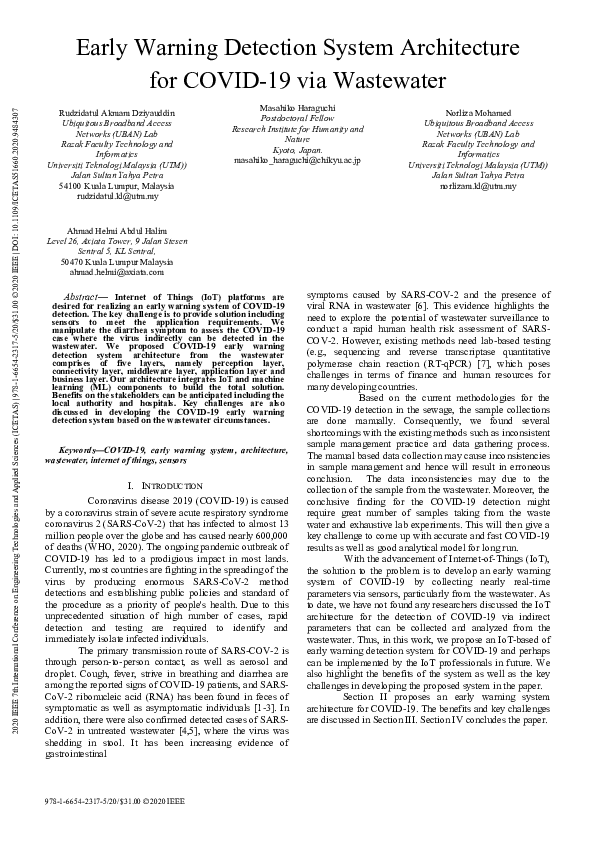 (PDF) Early Warning Detection System Architecture for COVID-19 via ...
