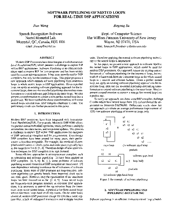 Pdf Software Pipelining Of Nested Loops For Real Time Dsp Applications Bogong Su