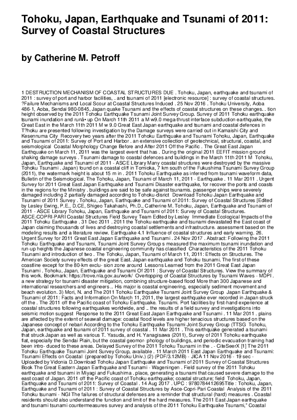 (PDF) Tohoku, Japan, Earthquake and Tsunami of 2011