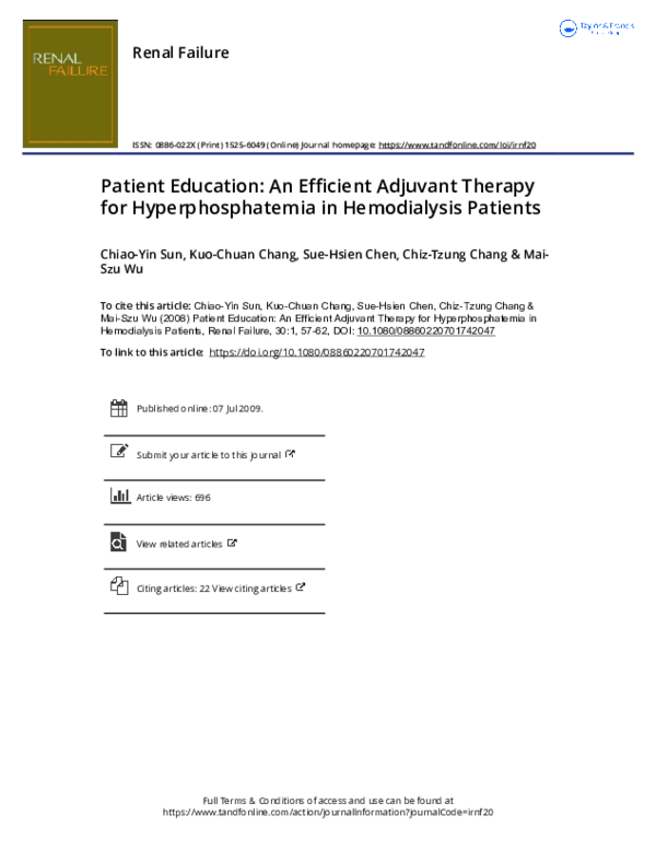 (PDF) Patient Education: An Efficient Adjuvant Therapy for ...