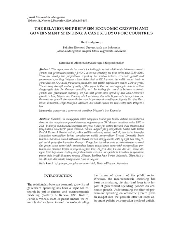 (PDF) The Relationship Between Economic Growth and Government Spending ...