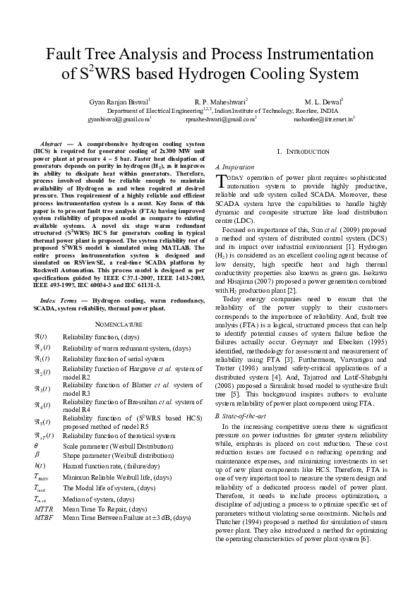 (PDF) Fault tree analysis and process instrumentation of S 2 WRS based ...