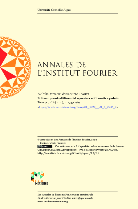 Pdf Bilinear Pseudo Differential Operators With Exotic Symbols