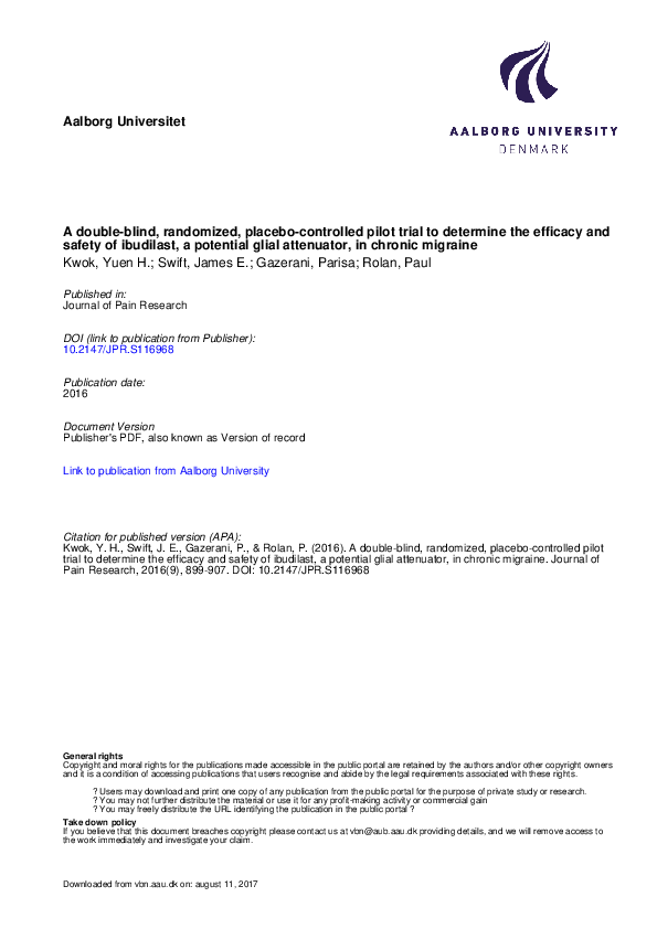 (PDF) Double‐Blind, Randomized, Placebo‐Controlled Pilot Study of the ...