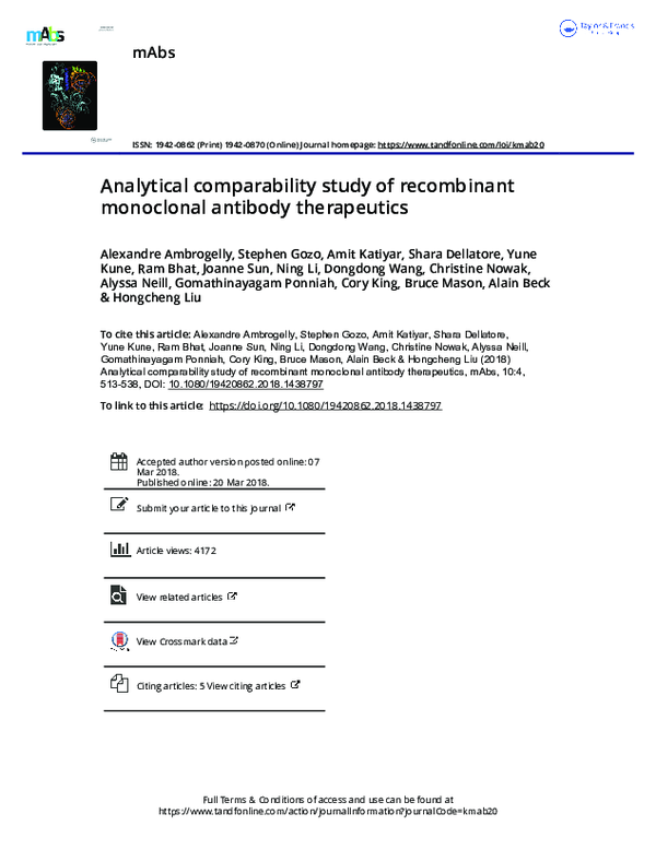 (PDF) Analytical comparability study of recombinant monoclonal antibody ...
