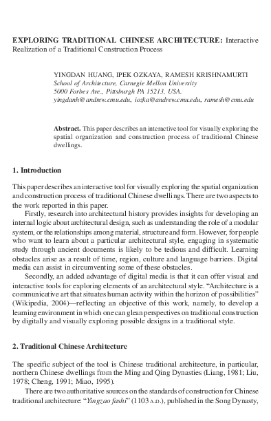 (PDF) Exploring chinese traditional architecture: Interactive ...