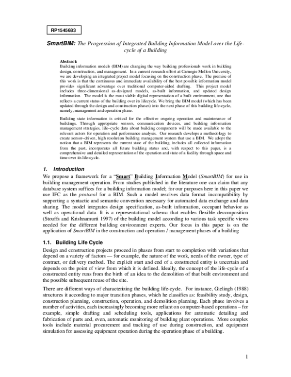 (PDF) SmartBIM: The Progression of Integrated Building Information ...